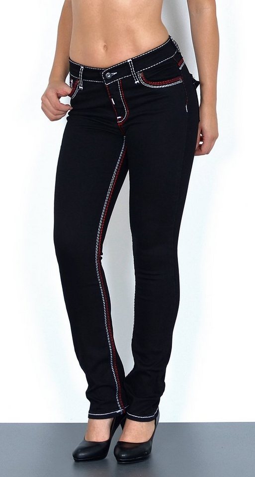 Esra Straight Jeans J755 High Waist Straight Fit Jeans Damen Mit Dicker
